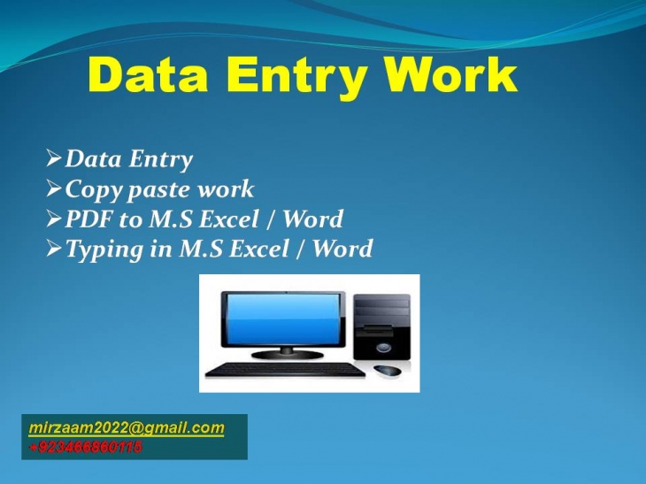 Typing Work in MS Word, Excel